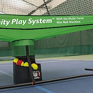 Infinity Play System Rebounder Net with Multi-Twist Mini Ball Machine for Tennis and Pickleball