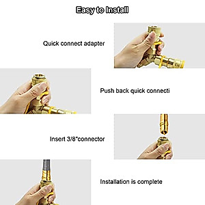 YUANTUO 3/8 Inch Y-Splitter Quick Connect Adapter for Natural Gas or Propane Systems, Suitable for Weber Natural Gas Grills Patio Heater Pizza Oven Patio Fire Pit Generator RV