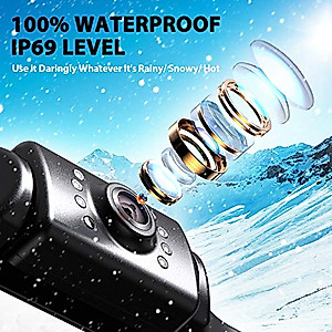 HD eRapta Backup Camera Rear View License Plate with 149° Perfect Angle, Night Vision, IP69K Lever Waterproof for Pickup Truck Car SUV