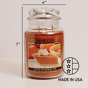 A Cheerful Giver - Papa's Pumpkin Pie Scented Glass Jar Candle (24 oz) with Lid & True to Life Fragrance Made in USA