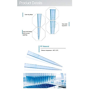 TYQILIN 1000uL Pipette Tips 1000 PCS per Bag Blue Laboratory Universal Plastic Liquid Pipette Pipettor Tips