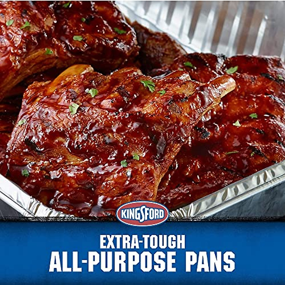 Kingsford Heavy Duty AllPurpose Aluminum Pans,Disposable Aluminum Foil Pans Ideal for Cooking, Baking, Steaming, Grilling, & Smoking Safe, Disposable Chafing Dish (Pack of 7)