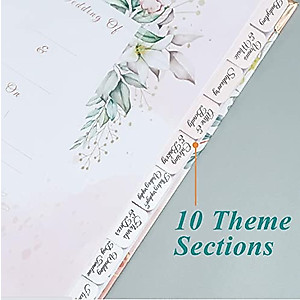 Wedding Planner & Organizer - Floral Gold Edition, Diary Engagement Gift Book & Bride To Be Countdown Calendar, 9" x 11", Brown Leaf