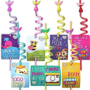 Mermaid Tail Straws Party Favors for Mermaid Birthday Party Supplies,Under The Sea Party Supplies with 2 Cleaning Brush (21+2)