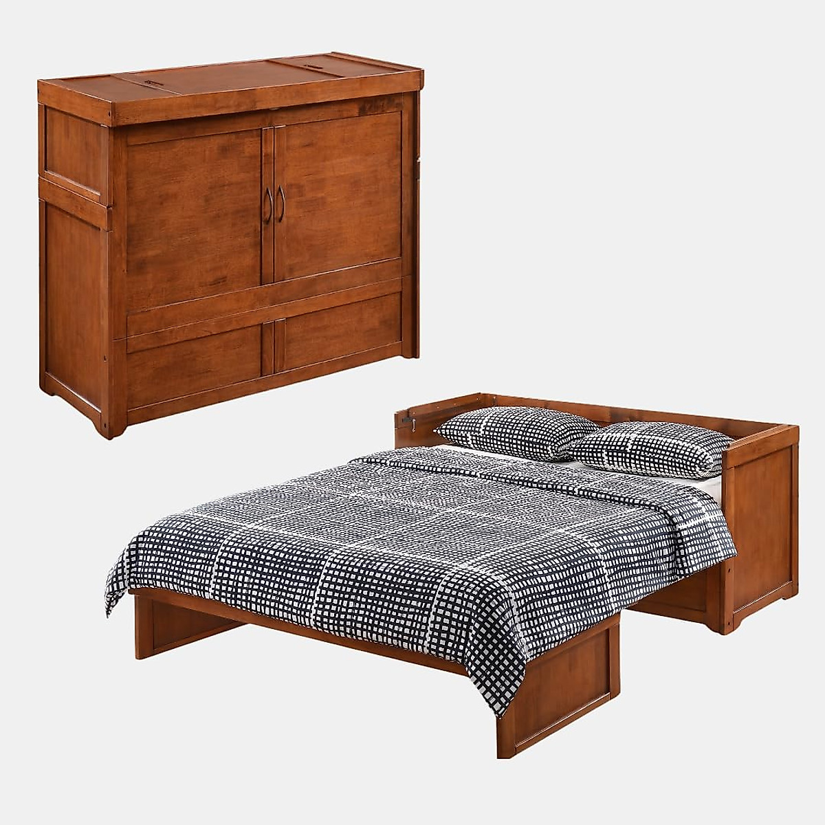 Night & Day Furniture Murphy Cube Cabinet Bed (Cherry, Twin XL Pre-Assembled)