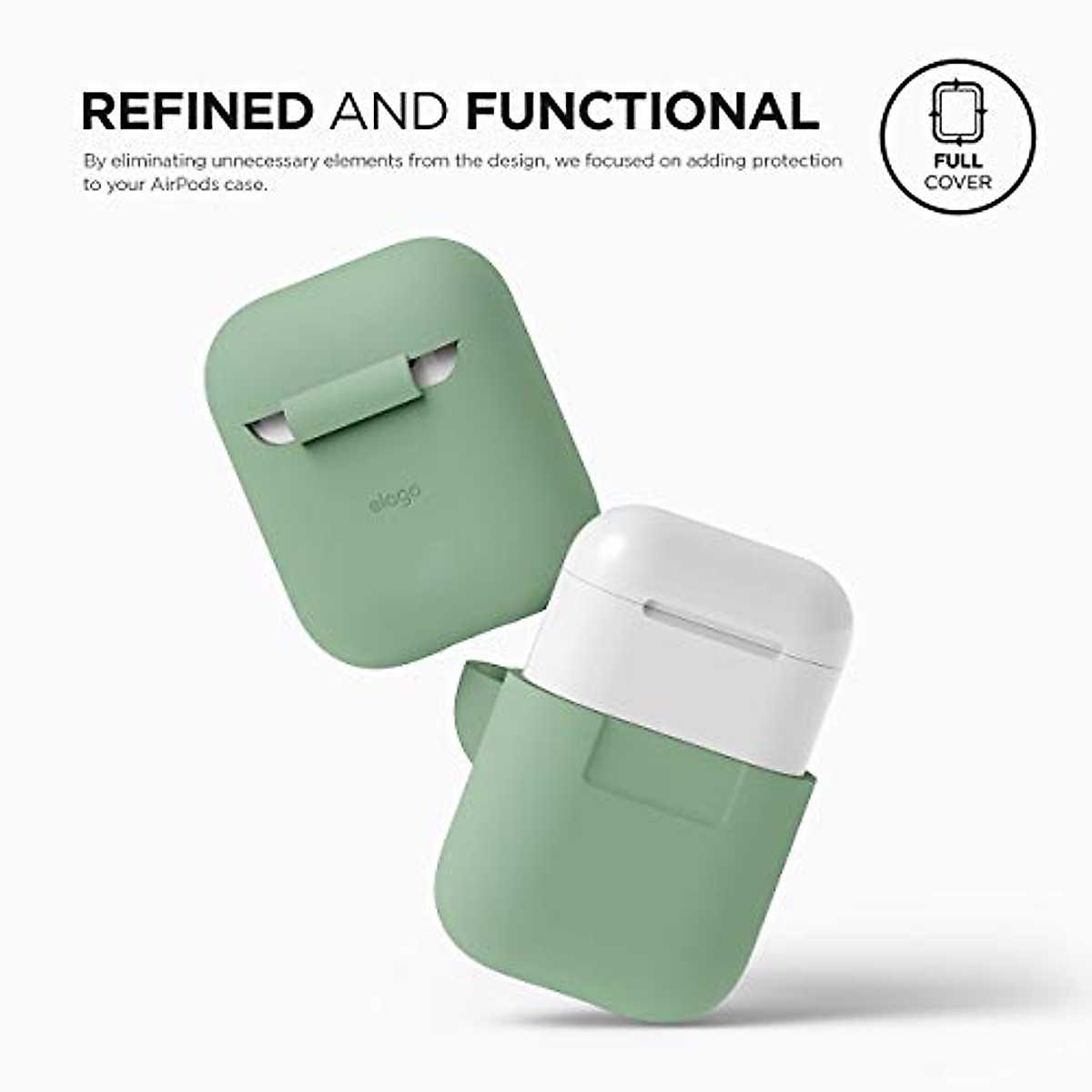 elago Premium Silicone AirPods Case Designed for Apple AirPods 1 and 2 [Front LED Visible] [Pastel Green]
