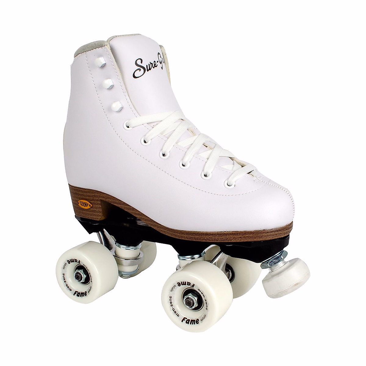 Sure-Grip White Fame Roller Skates for Women - Made of Nylon & Aluminum - 57mm Polyurethane Indoor Wheels for Skating - Super X Trucks Extended Support for Larger Sizes - Suitable for Beginners