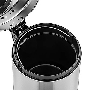 QUALIAZERO Set Heavy Duty Hands-Free Stainless Steel Kitchen/Bath Step Trash Can, Fingerprint-Resistant Soft Close Lid Trashcan, 8Gal & 1.3Gal, Round, Combo