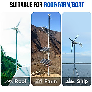 ECO-WORTHY 1000W 4KWH Solar Wind Power Kit: 1*400W Wind Turbine + 6*100W Solar Panel + 2*12V 100Ah Lithium Battery + 1*24V 3000W Inverter for Home/RV/Boat/Farm/Street Light and Off-Grid Appliances