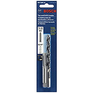 BOSCH BDT38F16 3/8-16 Plug Tap and 5/16 In. Drill Bit Combo Set