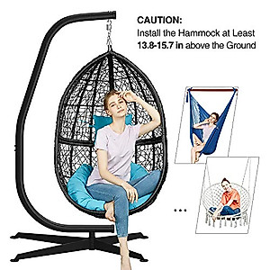 GREENSTELL Hammock Swing Stand,Hanging C-Stand with Buckle and Spring Hook, for Indoor,Outdoor,Sturdy Hanging Stand Max Load 150kg