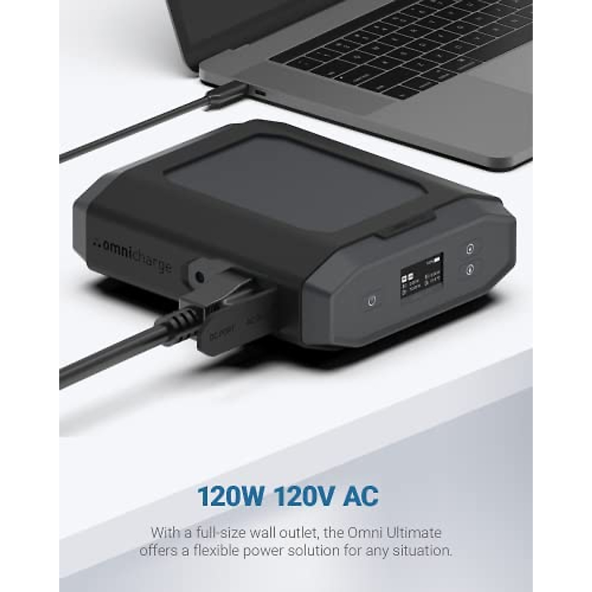 Omni Ultimate 38,400mah AC/DC/USB-C Powerbank | FAA Approved Max Capacity Battery for Laptops:MacBook/iPad/Dell/Surface | Cameras:Canon/Nikon/DSLR/DJI Drones | Smart Devices:iPhone/Samsung/Resmed CPAP