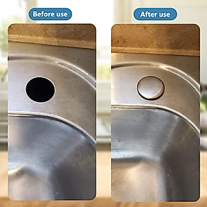 1 Piece Kitchen Sink Hole Cover Stainless Steel Faucet Hole Cover Fit for 1.2 to 1.6 Inch in Diameter Sink Hole