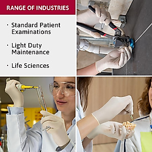 MICROFLEX 10-754 Daily Defense Disposable Latex Gloves for Cleaning, Food Prep, First Aid - Small, Natural (Box of 100)