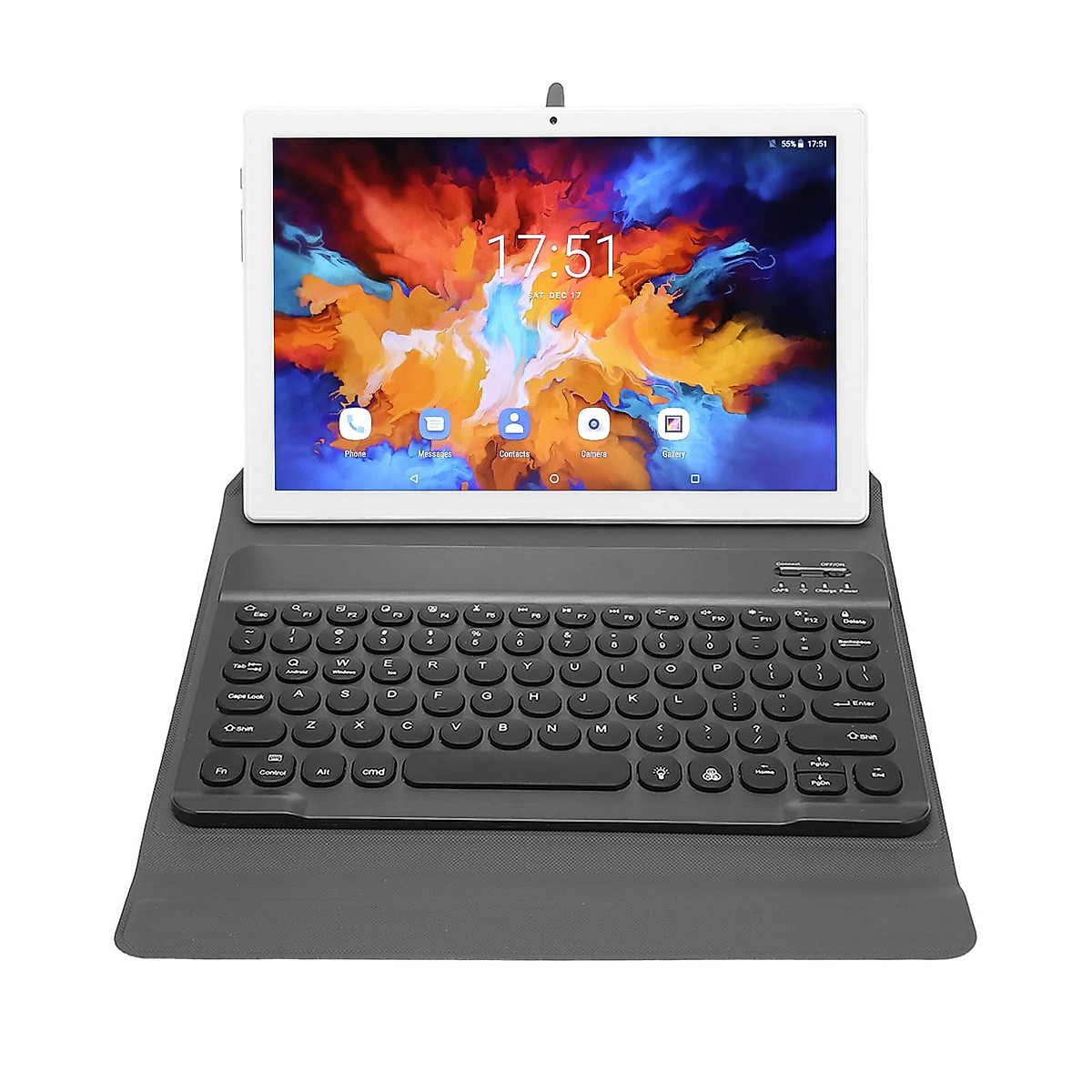 10.1in 2 in 1 Tablet, 12GB RAM 256GB ROM, 5G Dual WiFi, Octa Core Processor, Detachable Keyboard, 10.1 inch IPS Display with RGB Keyboard Stylus Support for 11.0 (White)