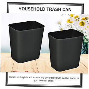 LIFKOME Office Decor Black Plastic Trash Can, 13 Gallon Capacity, 13" Wide