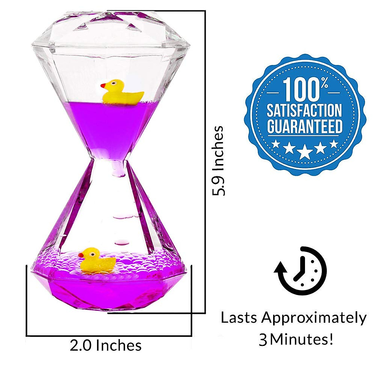 YUE Motion Liquid Motion Bubbler Floating Sea Creatures, Diamond Shaped Liquid Timer for Fidget Toy,Autism Toys, Children Activity, Calming Relaxing and Home Ornament (Purple Liquid with Duck Toys)