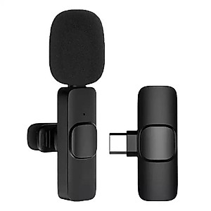 Professional Wireless Lavalier Microphone Type C for Laptop, Mobile, Android, PC, Tablet, Audio Recording, Omnidirectional, Plug and Play, for Interview Vlog Podcast TikTok Social Media