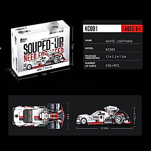 YOUHODA Sports Car Building Blocks Kits Engineering Race Car Toy Set for Kids & Teens, Collectible Model Cars Set to Build, 1:24 Scale Sports Car Model (436Pcs)