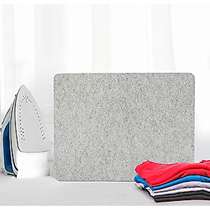 17''x13.5'' Wool Pressing Mat for Quilting, 100% Wool from New Zealand, Portable Felted Wool Ironing Mat with a Silicon Iron Rest Pad