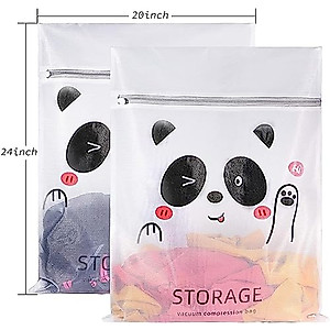 POLCD 20x24 inch Mesh Laundry Bags with Built in Zipper for Cleaning Delicates– Set of 2 Large Washing Machine Bags for Sweater Dirty Clothes Dryer Net Protector Travel College Dorm Organizer 50x60cm