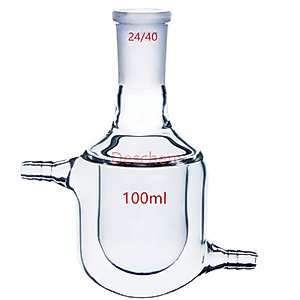 Deschem 100ml,24/40,Single Neck,Jacketed Glass Flask,Lab Reaction Bottle