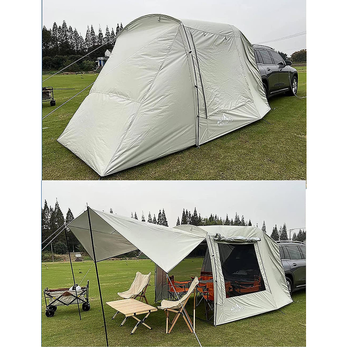 WINTENT Versatile Car Tent SUV Tailgate Attachement Tent Rainfly Screen Room for Camping （15.9 x 7.9 x 6.4ft） (Ranifly)