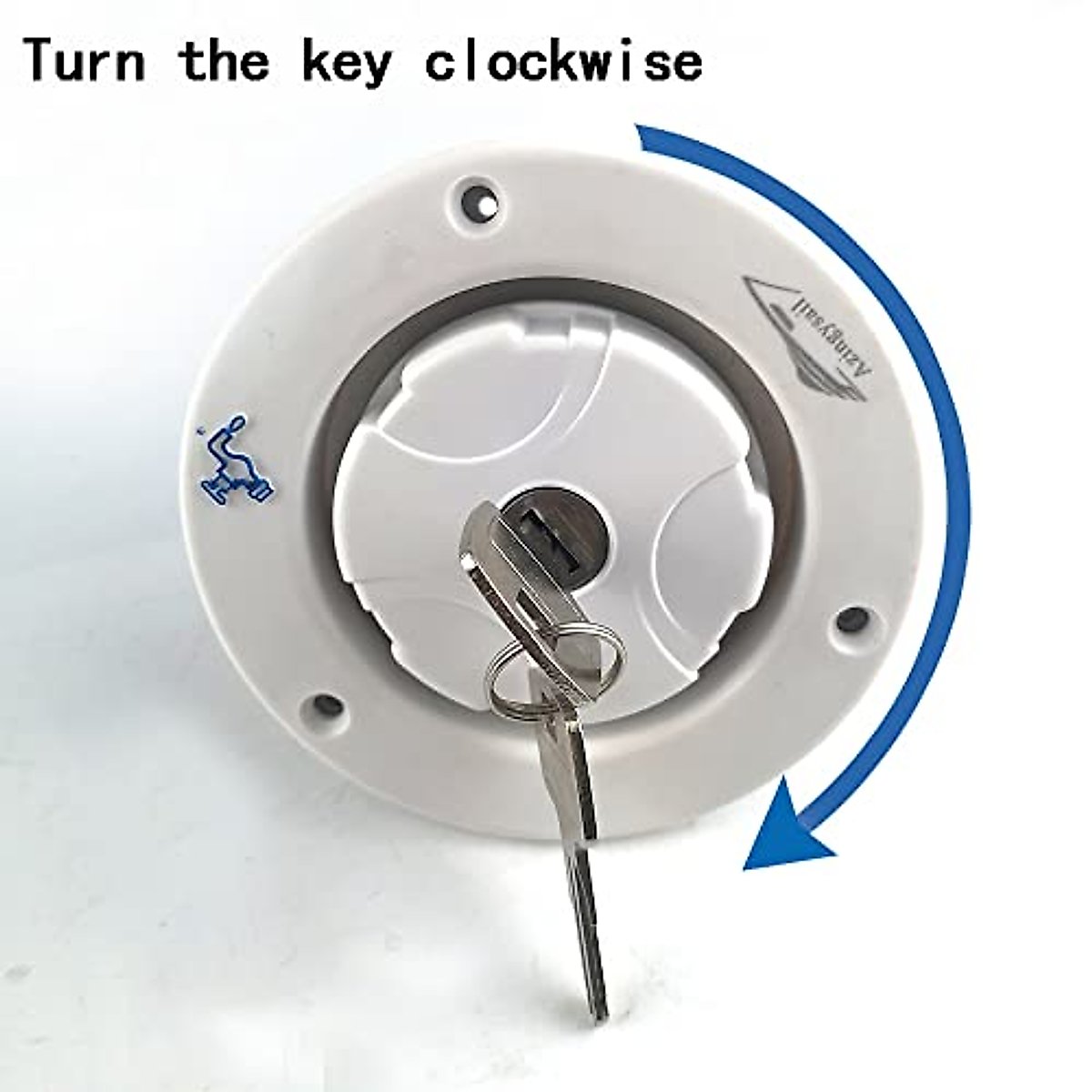 kuayi RV Fresh Water Locking Cap Spring and Seal Ring Design with Inlet Gravity Fresh Water Filling Hatch for Camping Trailer Gravity RV (White)