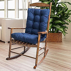 Rocking Chair Cushion Non Slip Glider Rocker Seat Cushions with Ties Soft Thicken Seat Pads Pillow for Indoor, Office, Home 2 Piece Set,17"x17" and Seat Back 21"x17"