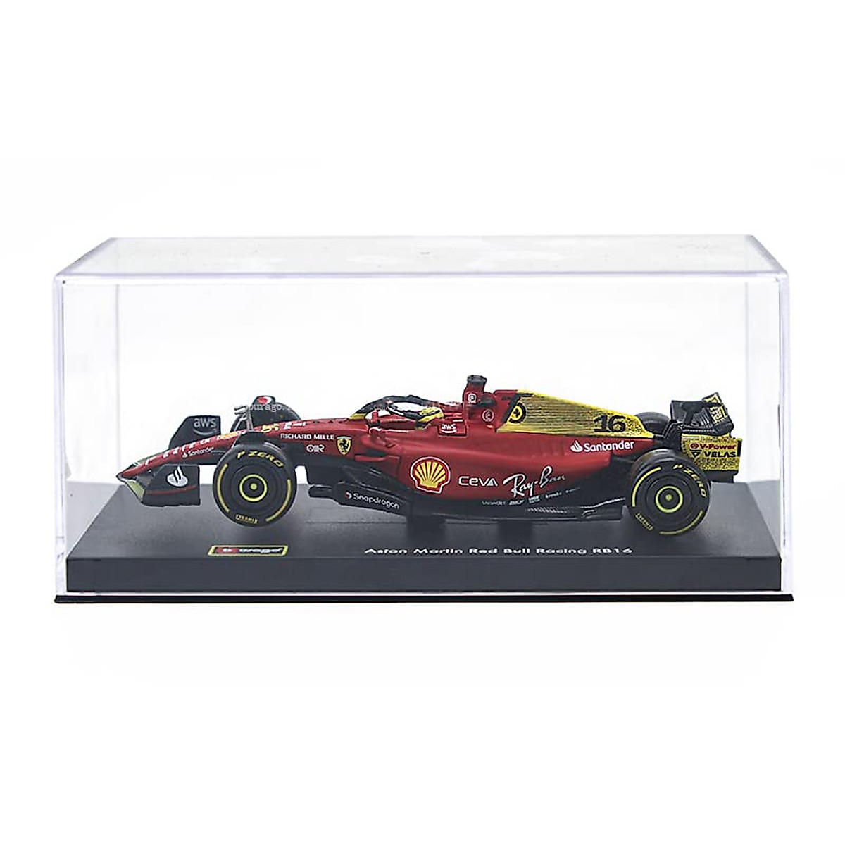 JODIYAAH Bburago 1/43 2022 F1-75 75th Anniversary Giallo Modena #16 Charles Leclerc F1-75#55 Carlos Sainz Alloy Luxury Vehicle Diecast Cars Model Toy Collection Gift (F1-75#55 Hardcover)