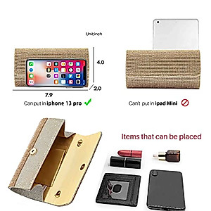 Yokawe Women's Bling Crystals Evening Clutch Bag Sparkly Rhinestone Purse Crossbody Bags Wedding Prom Party Handbags (Gold)