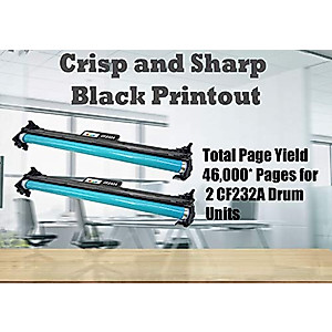 (2-Pack, Drum Unit) 4Benefit Compatible CF232A Drum Unit 32A 232A Used for Laser Jet Pro M203dn M203dw M227d M227fdn M227fdw M227sdn Printer