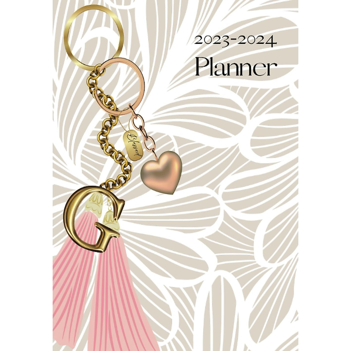 2023-2024 Planner for Young Ladies, Gold Initial Key Chain Accessories; "Blessed" on Front Cover, Very Elegant Design,: Soft Matte- Finish, ... Weekly Plans, Daily Notes, Finance Plans