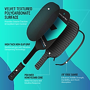 Paddletek Bantam EX-L Pro Pickleball Paddle, Top-Weighted Standard Grip Pickleball Paddle with High Tech Polymer Honeycomb Core, Premier Manufacturers of Pickleball Paddles (Blue)