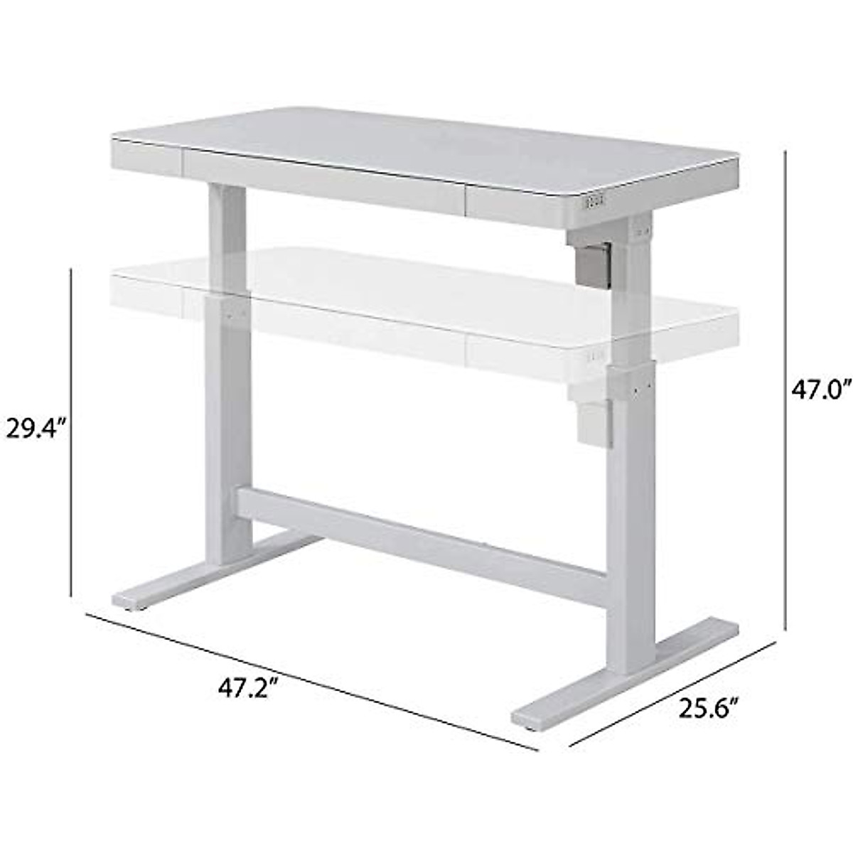 TRESANTI Adjustable Height Desk, White