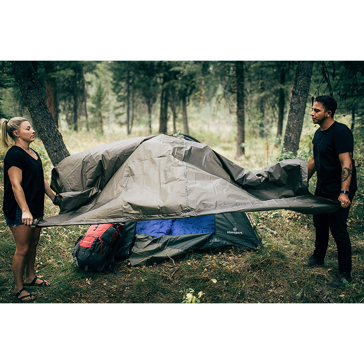 Stansport Heavy Duty Rip-Stop Tarp 7' x 9' - O.D. Green (NT-79)