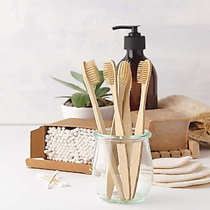 Unigift 12 Pcs Bamboo Toothbrushes, Biodegradable Charcoal Tooth Brush Natural Eco-Friendly Toothbrushes with Soft Bristles(Multi-color)