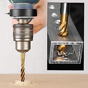 Yakamoz 9pcs Machine Screw Tap Set Titanium Spiral Flute Drill Taps Metric M2 M2.5 M3 M4 M5 M6 M8 M10 M12 Thread Tapping Tool