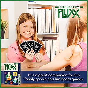 Looney Labs Chemistry Fluxx Card Game - Science Games Card Games for Kids Adult Games Family Games School Games with Elements Atom Molecules Periodic Table 2-6 Player Board Games for Ages 8 and Up