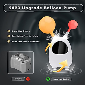 Balloon Pump Electric, SPLAKS Balloons Inflator Air Pump Portable Balloon Blower for Garland Arch, Party Decoration, Birthday, Gender Reveal, Graduation