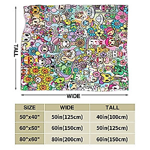 Tokidoki Ultra-Soft Throw Blanket Warm Fleece Blanket Lambswool Blanket for Couch Bed Sofa 80"X60"