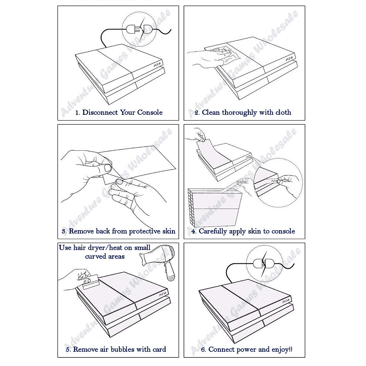 Adventure Games - Skull, White on Red - Vinyl Console Skin Decal Sticker + 2 Controller Skins Set - Compatible with PlayStation PS4 ORIGINAL gaming console systems