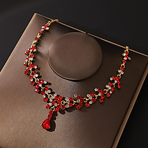 Geurlev Tiaras and Crowns for Women,Tiaras Earrings Necklace, Crystal Bridal Jewelry Set, Costume Party Halloween Prom Pageant Jewelry for Women