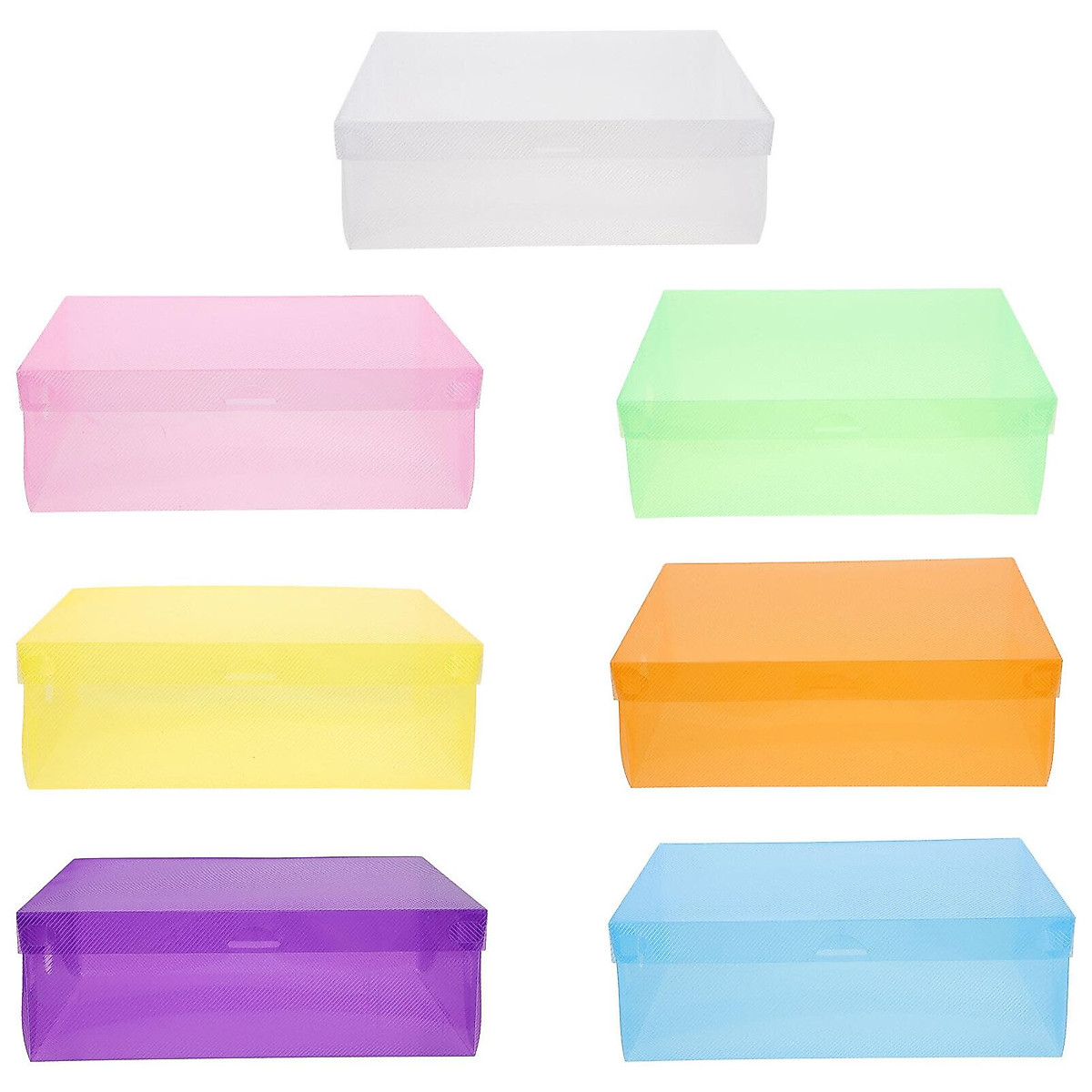 Abaodam 7Pcs Boxes plastic plastic shoes container storage box thicken with cover pp shoes Showcase Shoe Storage Shoebox Storage Box men and women Shoe Storage Boxes shoe rack shoe racks