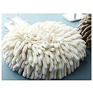 yaocoral 2 Pack Chenille Hand Towels,Kitchen Hand Towels Hanging,Hand Towels with Loops,Bathroom Hand Towels,Quick Dry Hand Bath Towel,Soft Absorbent Microfiber Hand Towels  (2 White)