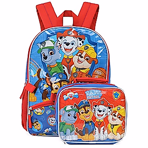 Nickelodeon Boys' Paw Patrol Backpack with Lunch (Light Blue/Red)
