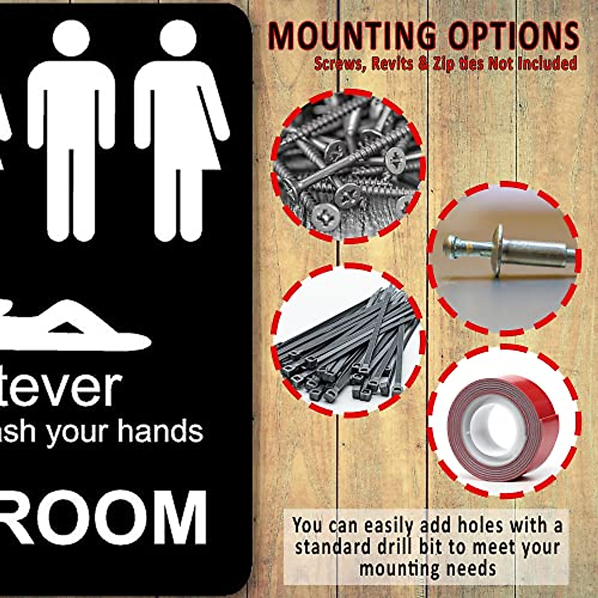 Just Please Wash Your Hands Sign - Inclusive Sign for Bathroom Door, Funny Bathroom Sign Bathroom Wall Decor - Alien Decor, Men, Womens, Handicap, Transgender Bathroom Sign, Bathroom Decor - 8.5"x10"