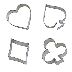 Cookie Cutter,4 Pieces Diamonds Spade Club Heart Shape Stainless Steel Cake Decorating Bakeware Tool
