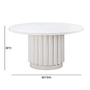 TOV Furniture Kali 55" White Round White Dining Table
