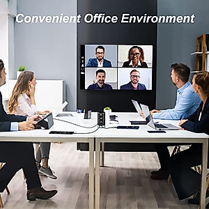 Desktop USB Charging Station, Universal 6 Ports USB Charger with Smart Identification Technology for iPhone, iPad, Android and All Other USB Enabled Devices, Black & Silver